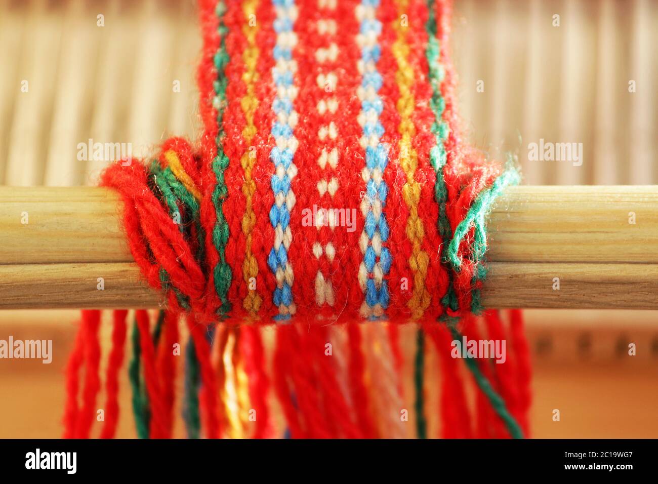 Weaving mini machine for making belts with patterns. Folk art, handmade ...