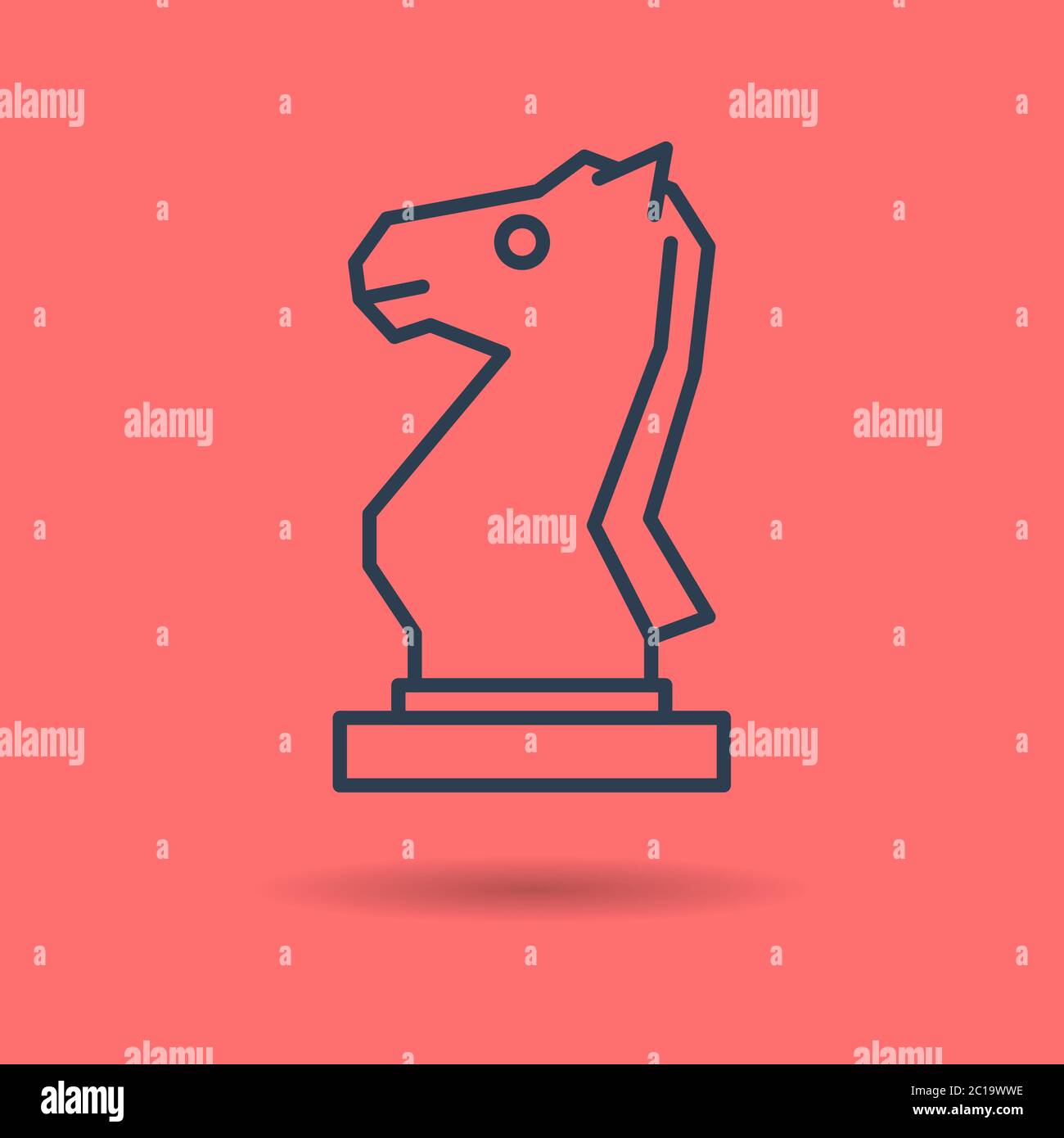 Isolated linear icon of chess knight Stock Vector Image & Art - Alamy