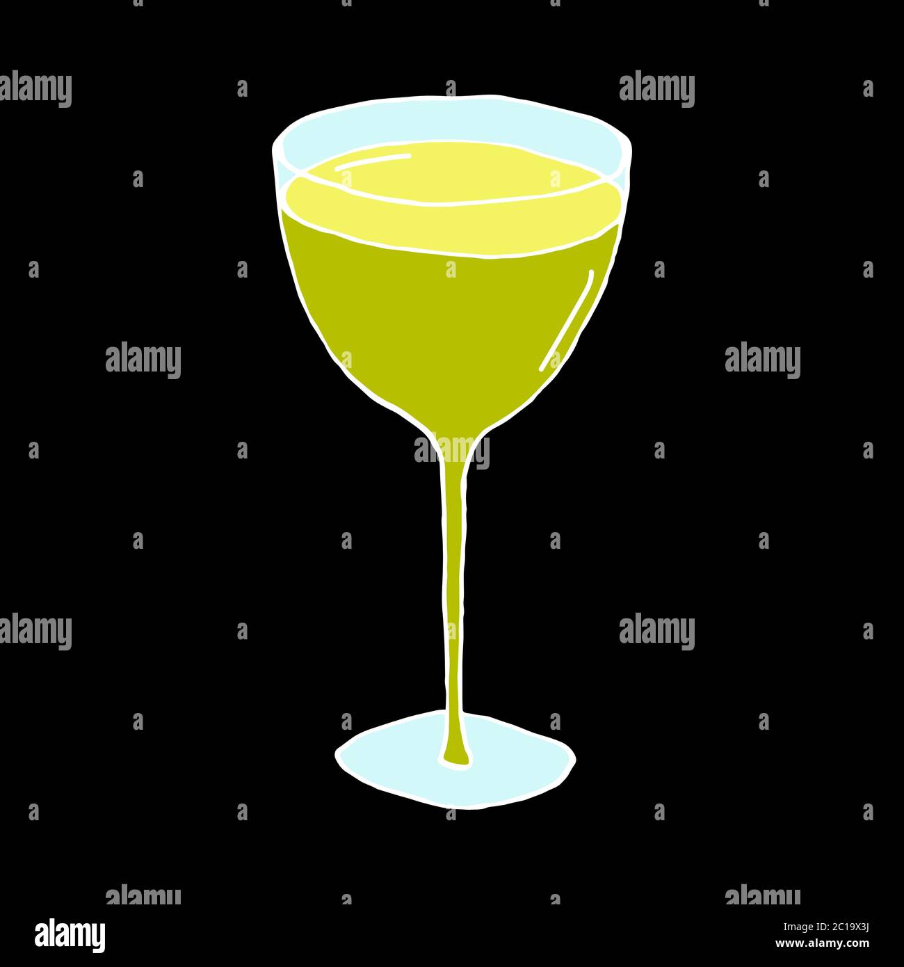 hand-drawing the glass with cocktail, vector Stock Vector Image & Art ...