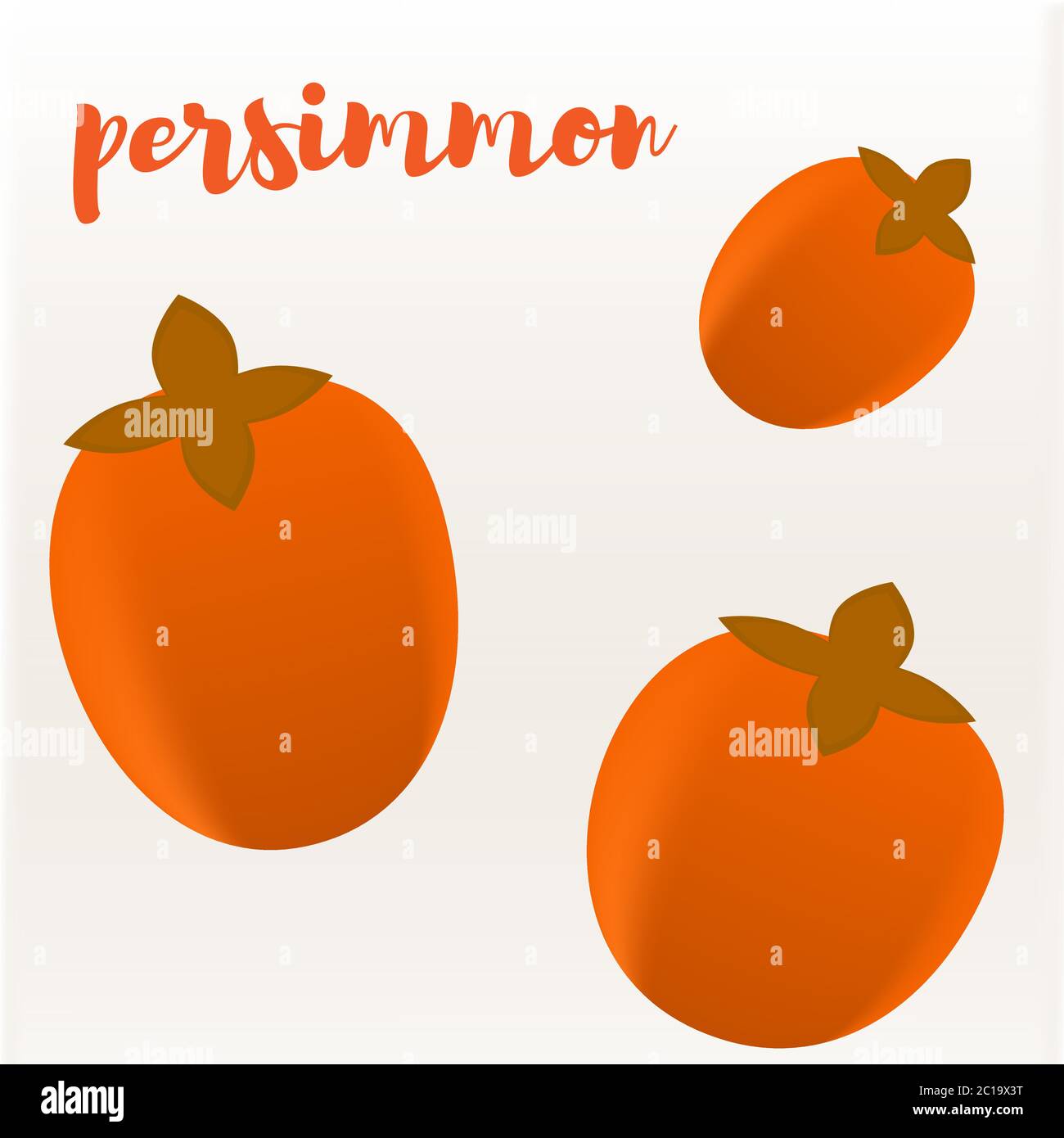 persimmon or sharon. Flat style. Vector illustration Stock Vector Image ...