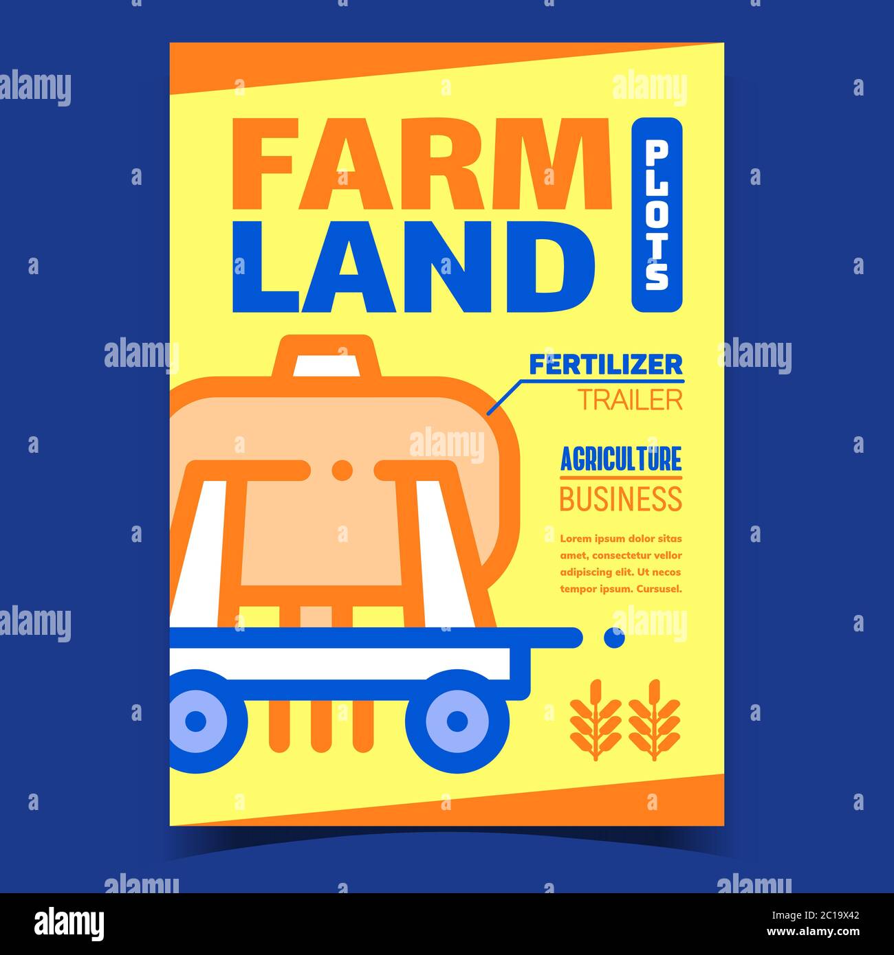 Farmland Plots Creative Promotional Banner Vector Stock Vector Image ...