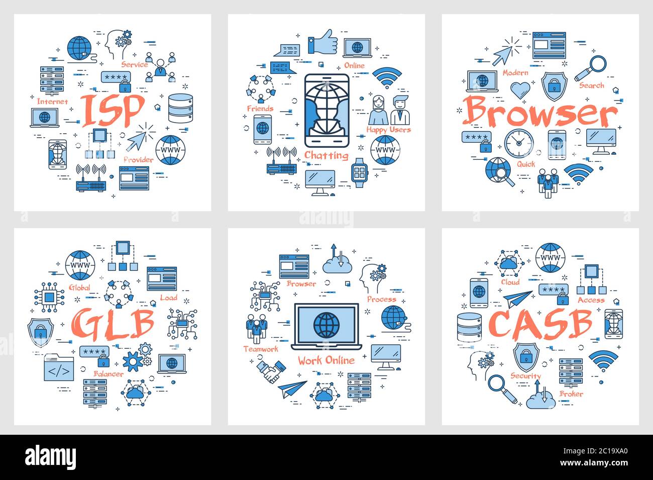 Six banners - ISP, Chatting, Browser Stock Vector Image & Art - Alamy