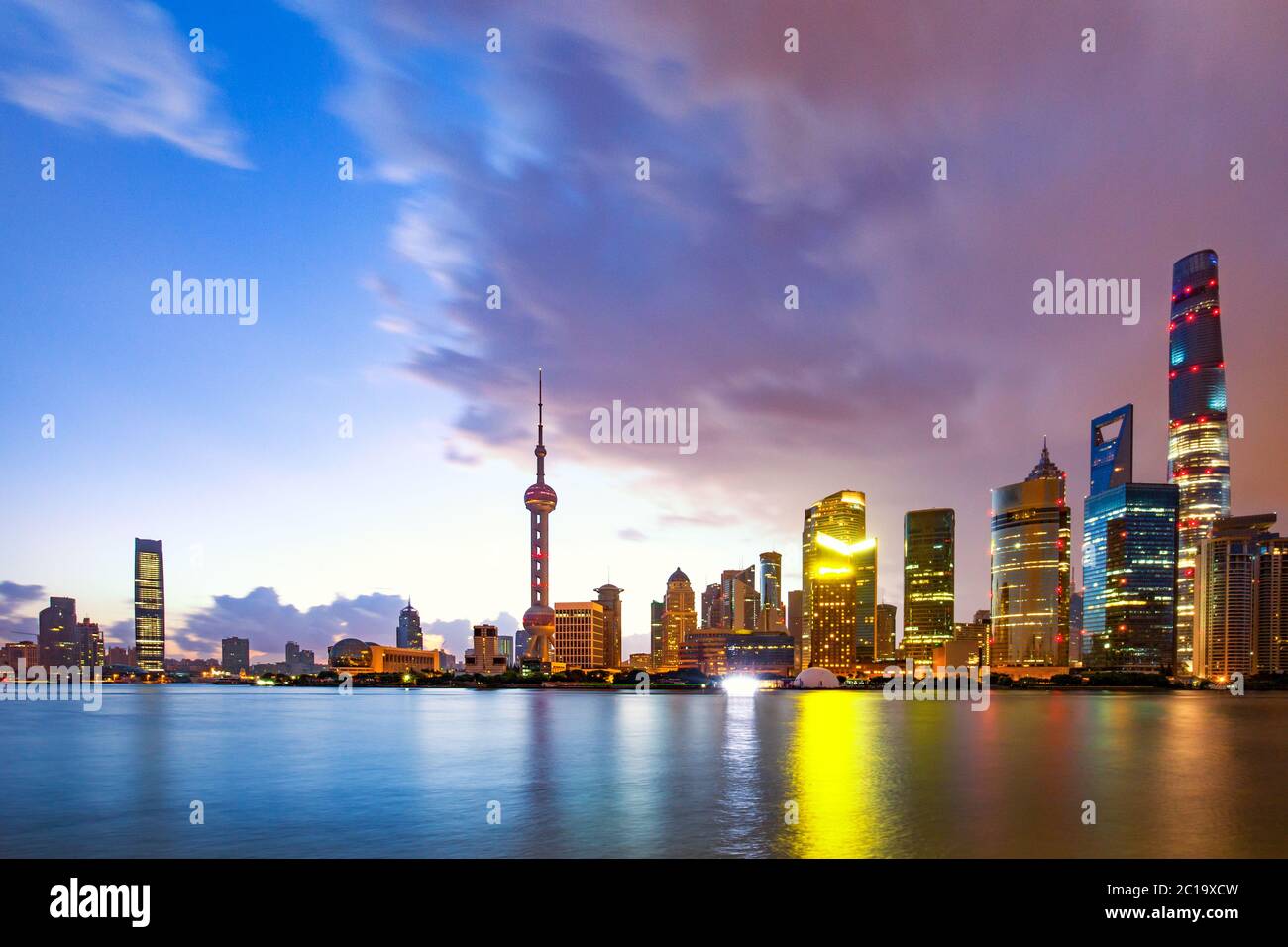 modern buildings near water in modern city Stock Photo - Alamy