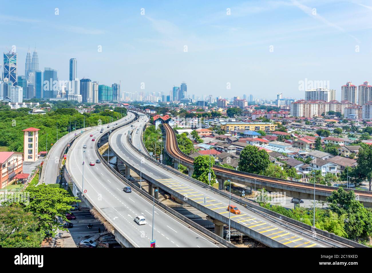 elevated road in midtown of modern city Stock Photo - Alamy