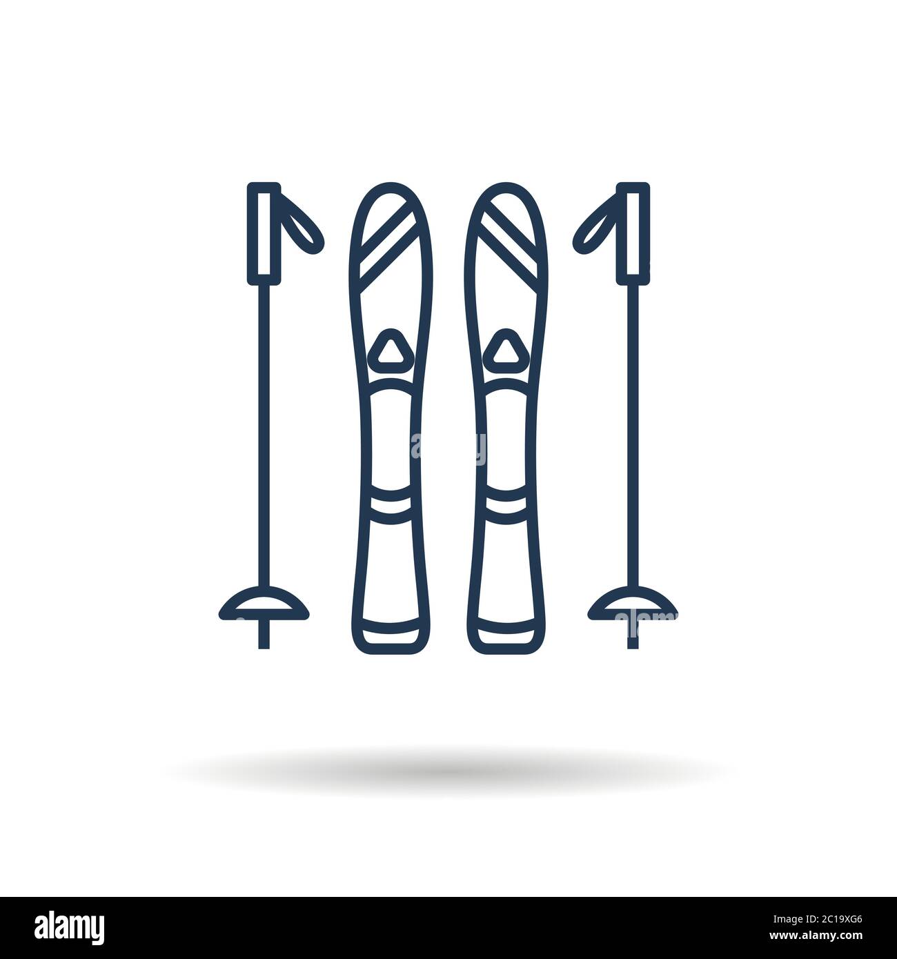 Ski sticks line icon hi-res stock photography and images - Alamy