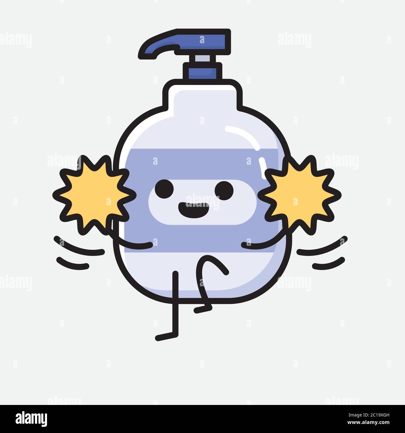 An illustration of Cute Hand Sanitizer Mascot Vector Character in Flat ...