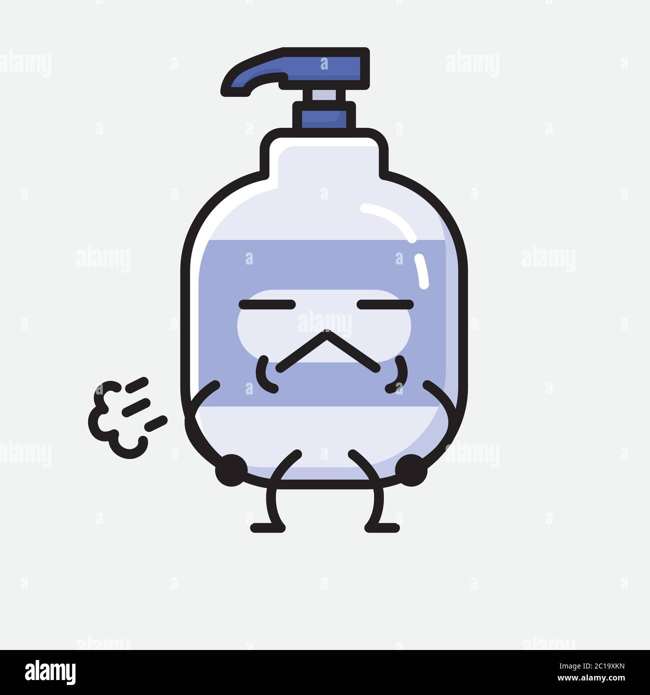 An illustration of Cute Hand Sanitizer Mascot Vector Character in Flat ...