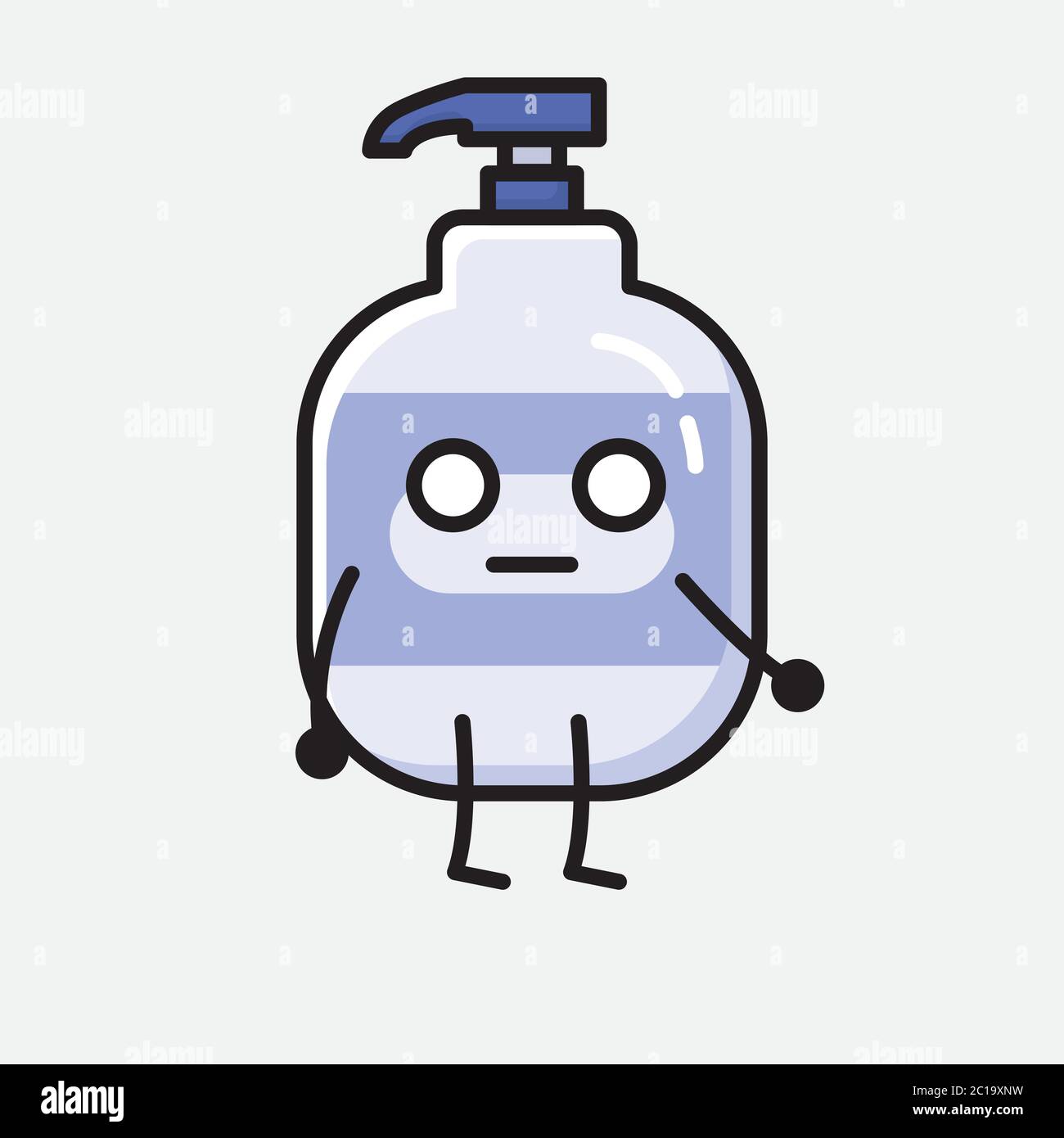 An illustration of Cute Hand Sanitizer Mascot Vector Character in Flat ...