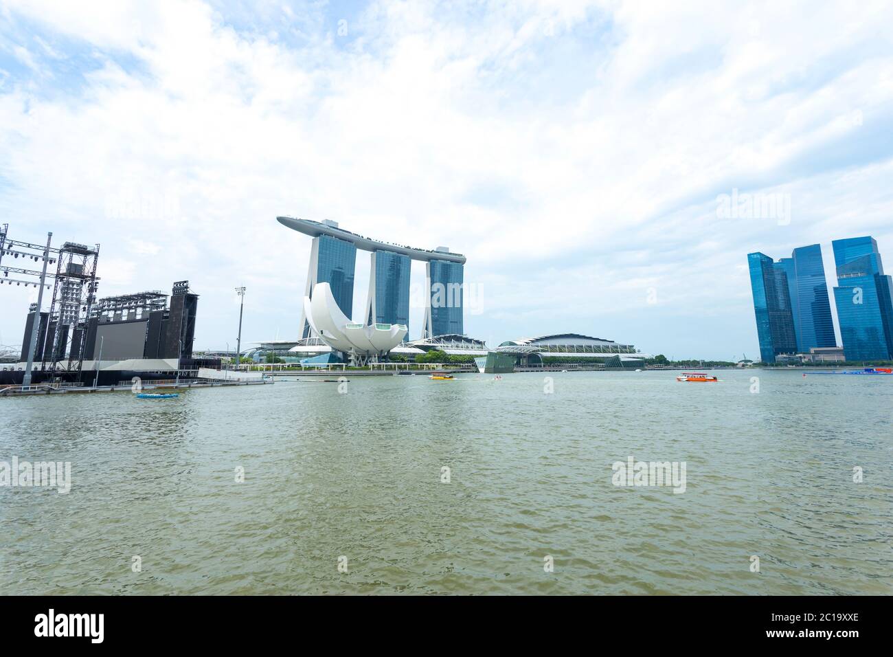modern buildings near water in modern city Stock Photo - Alamy
