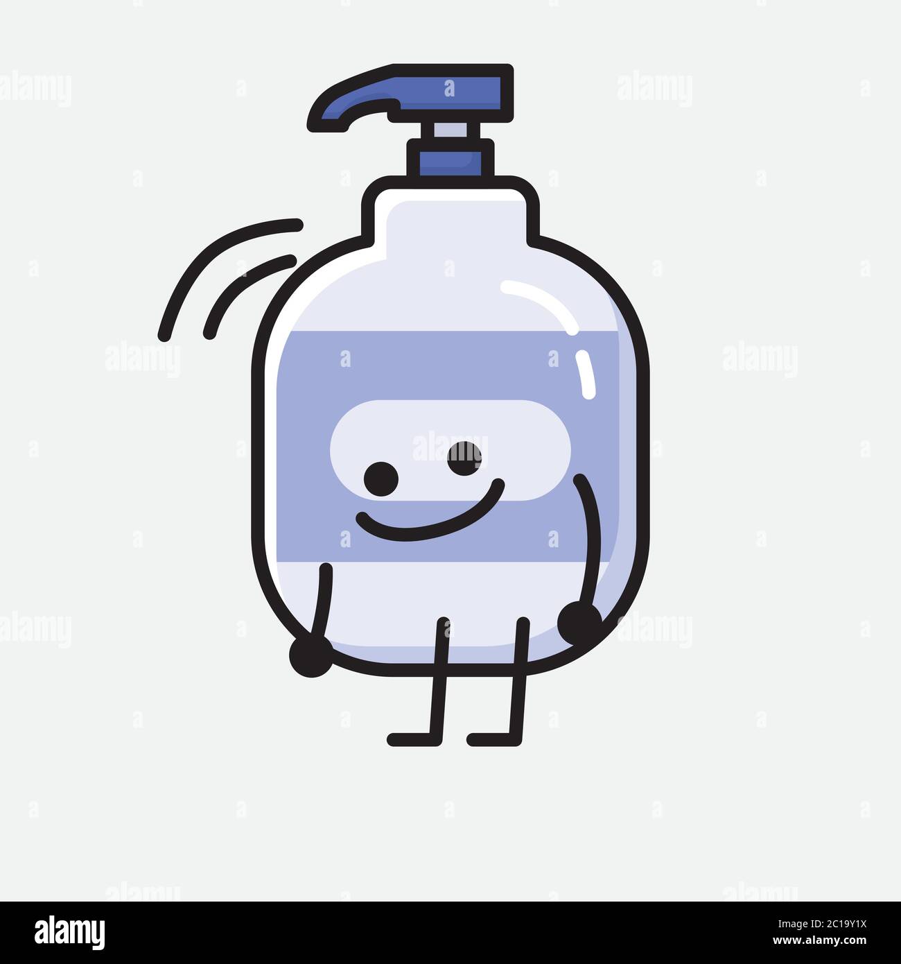 An illustration of Cute Hand Sanitizer Mascot Vector Character in Flat ...
