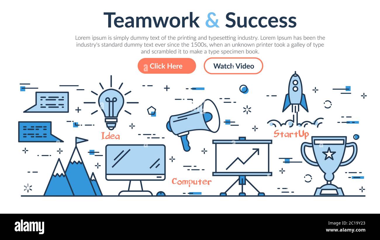 Web site header - Teamwork and Success Stock Vector Image & Art - Alamy