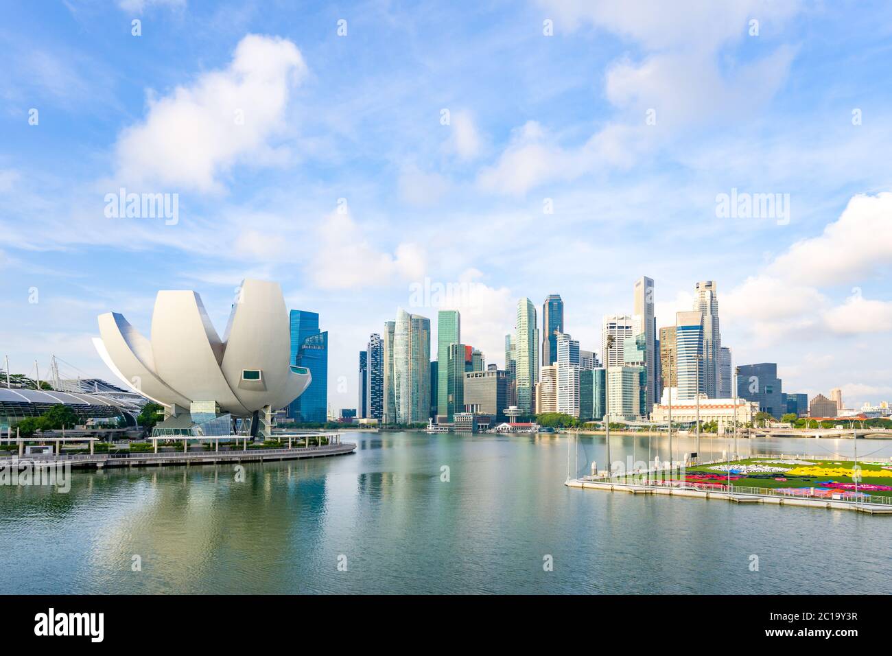 modern buildings near water in modern city Stock Photo - Alamy