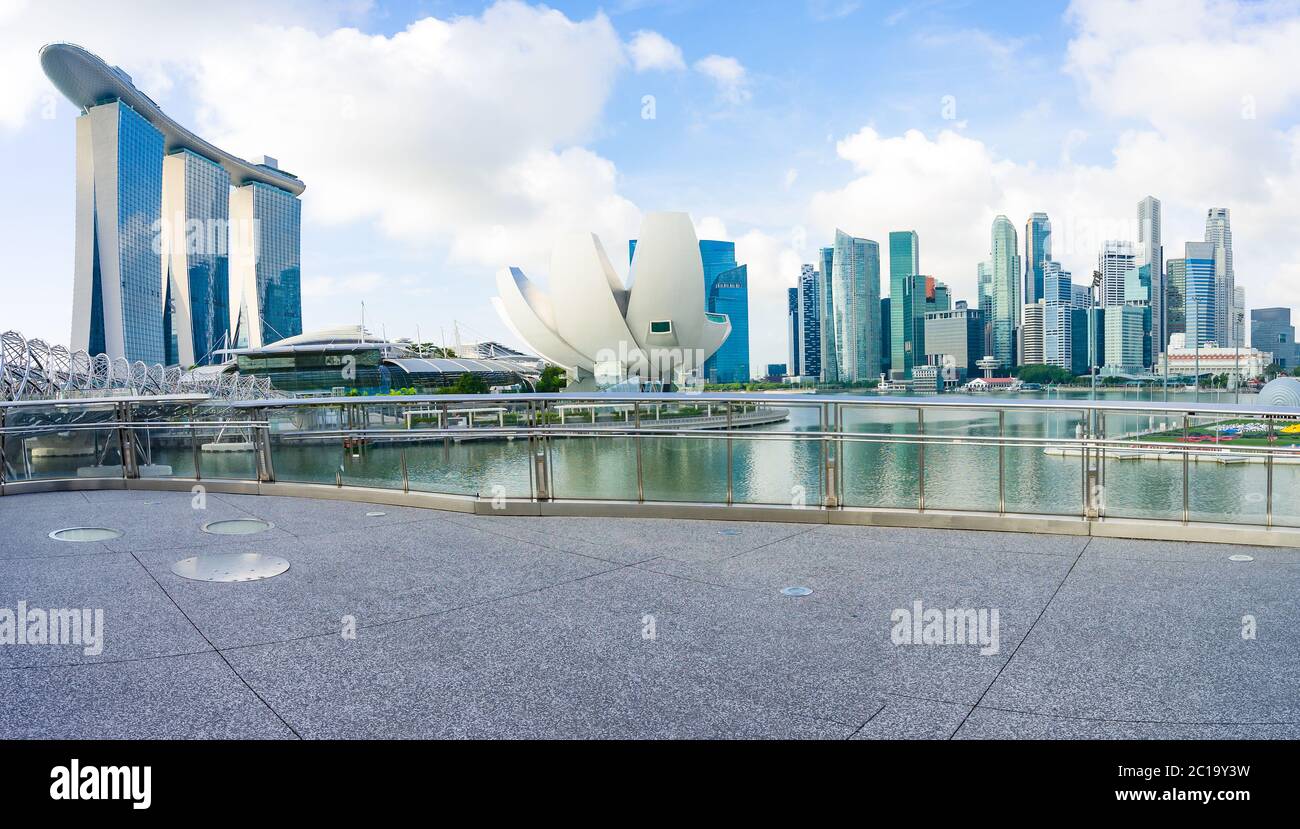 modern buildings near water in modern city Stock Photo - Alamy