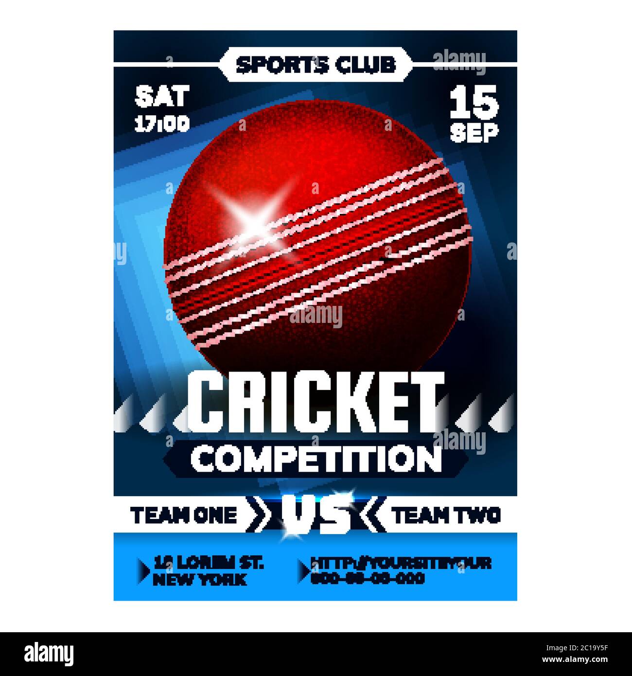 Cricket Game Marketing Announcement Poster Vector Stock Vector Image ...