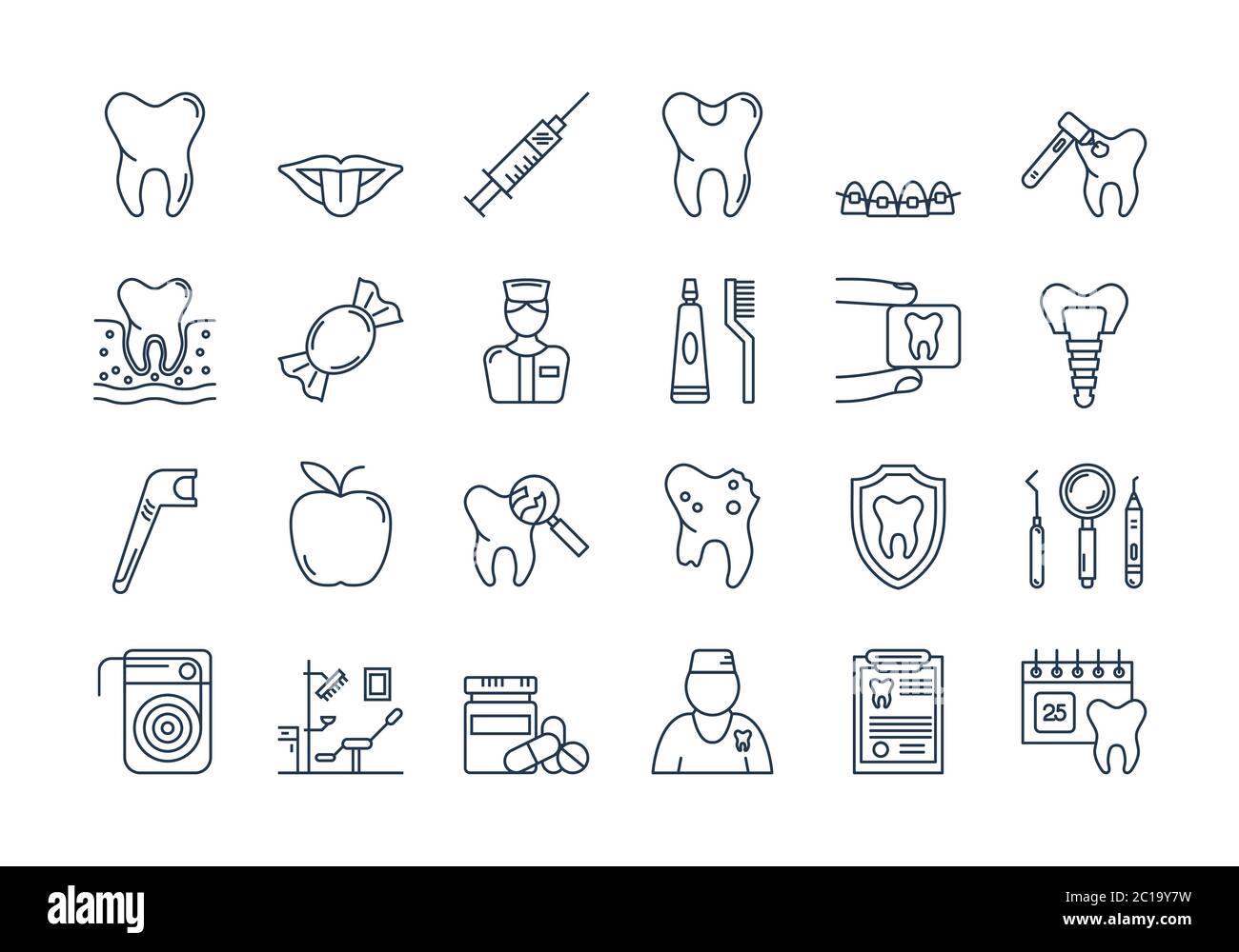 07 Outline DENTAL CARE icons set Stock Vector Image & Art - Alamy