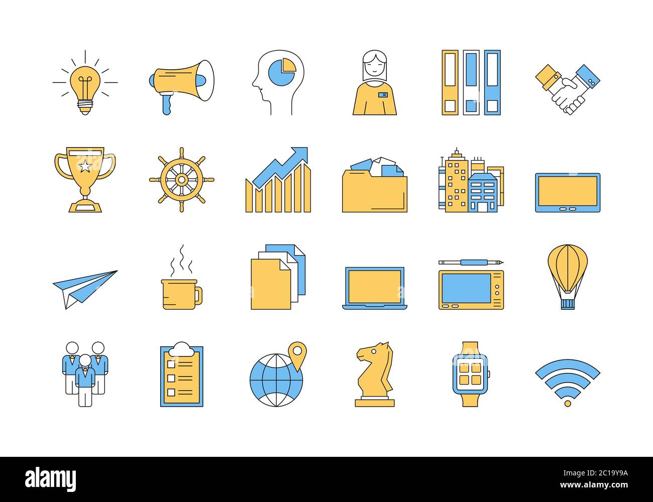 Thin linear blue icon Stock Vector Images - Alamy