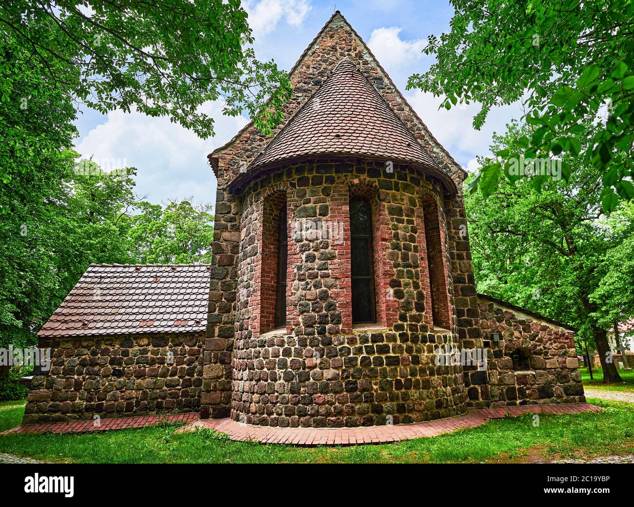 Details of a historic medieval church in Berlin, Germany. You can see ...