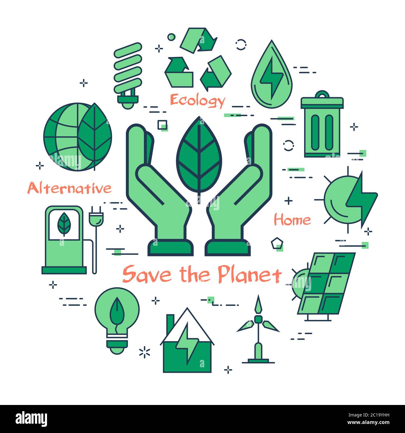 Green world earth day concept Cut Out Stock Images & Pictures - Alamy