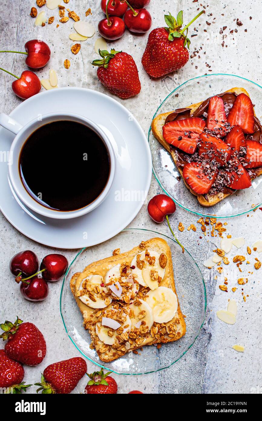 Coffee butter bread banana hi-res stock photography and images - Alamy