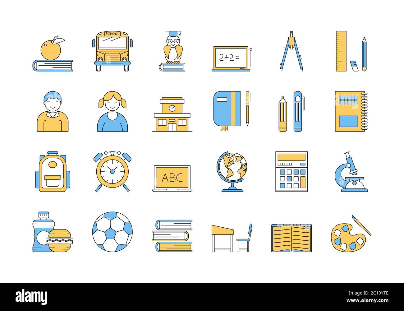 School study color set Stock Vector Images - Alamy