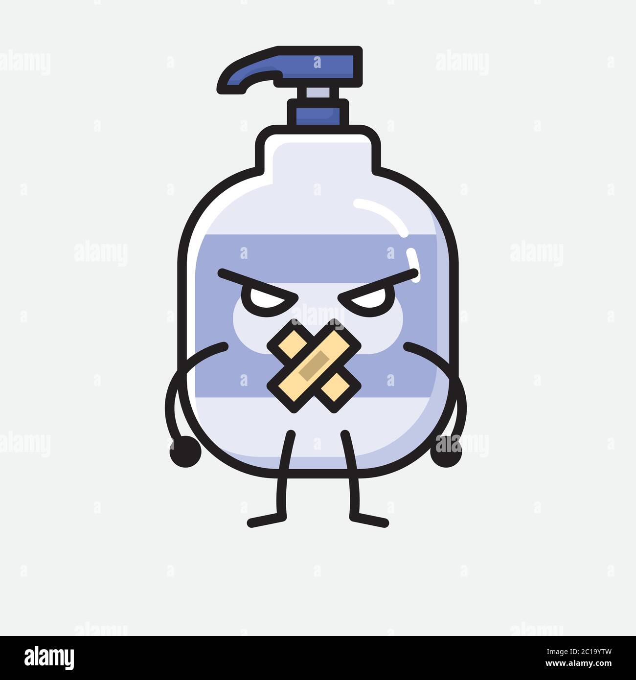 An illustration of Cute Hand Sanitizer Mascot Vector Character in Flat ...