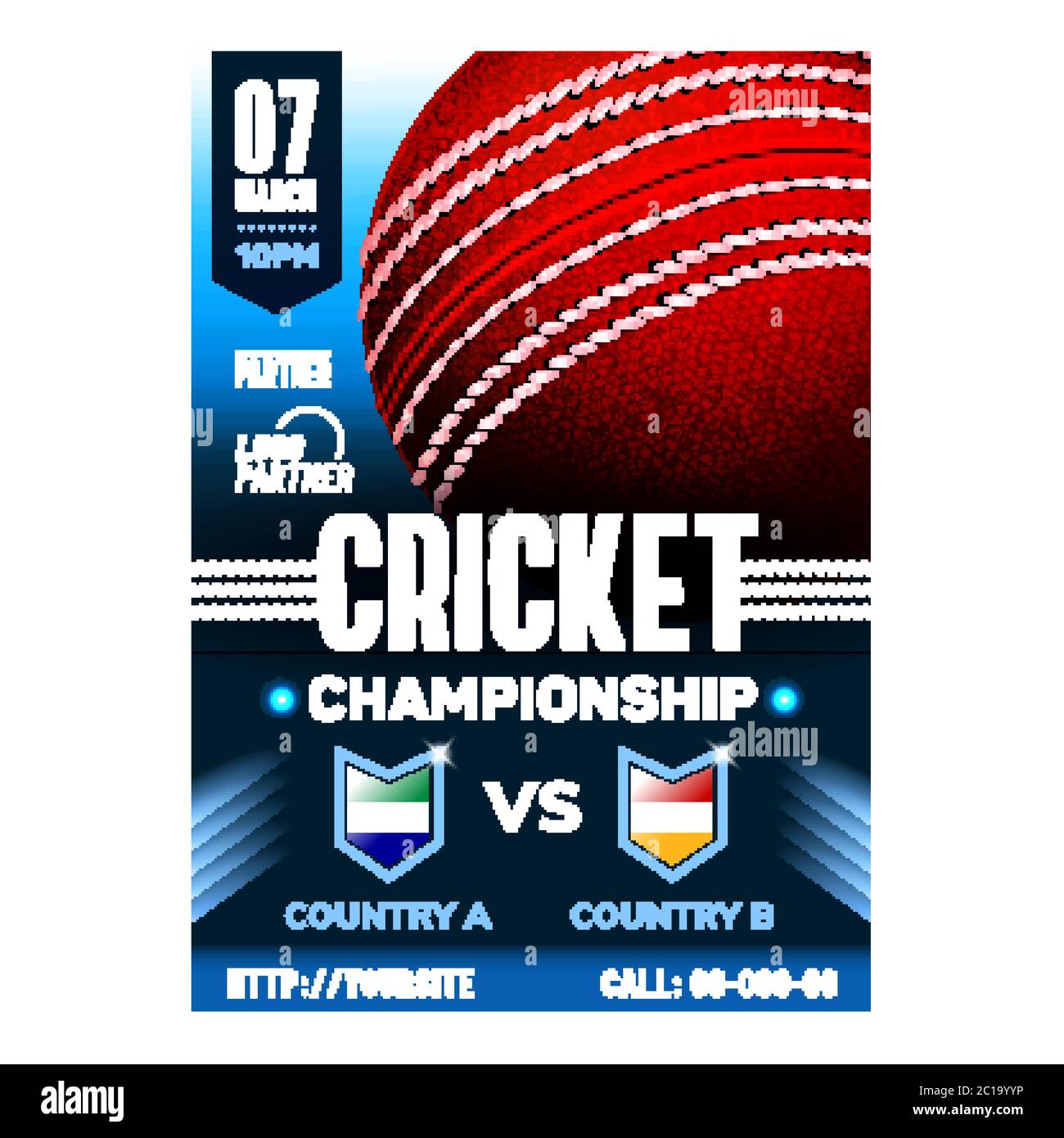 Cricket Resting Sport Leaflet Promo Poster Vector Stock Vector Image ...