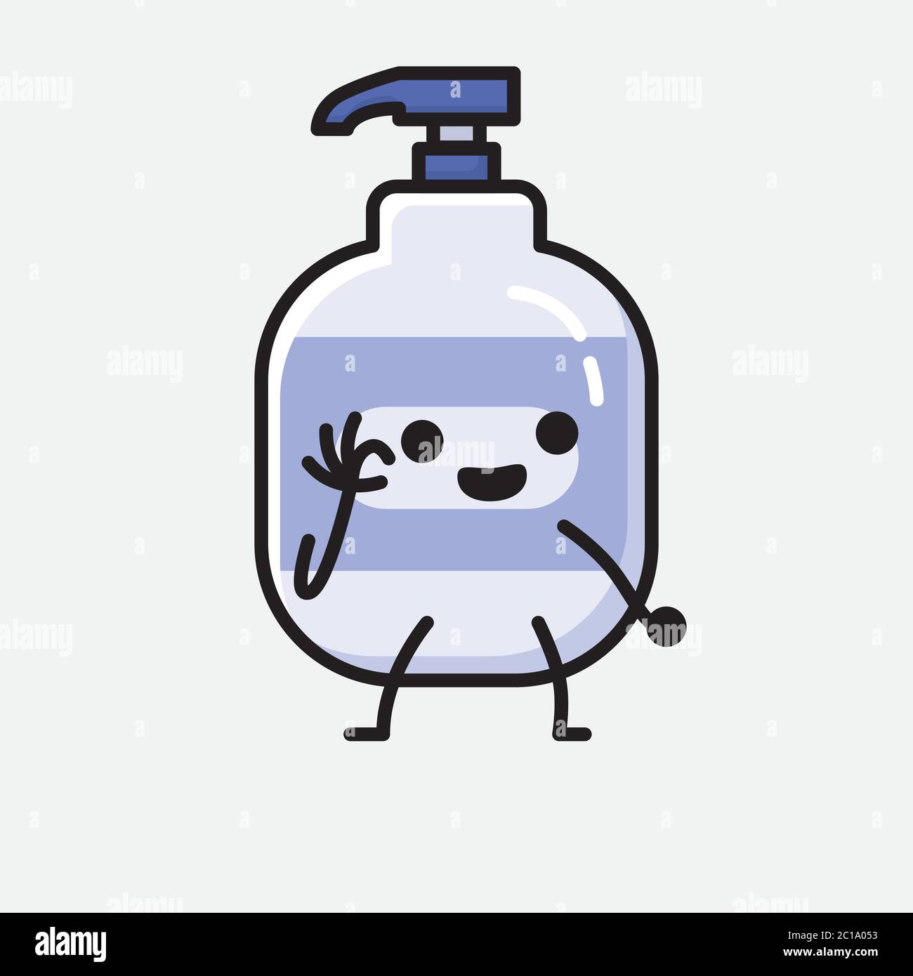 An illustration of Cute Hand Sanitizer Mascot Vector Character in Flat ...
