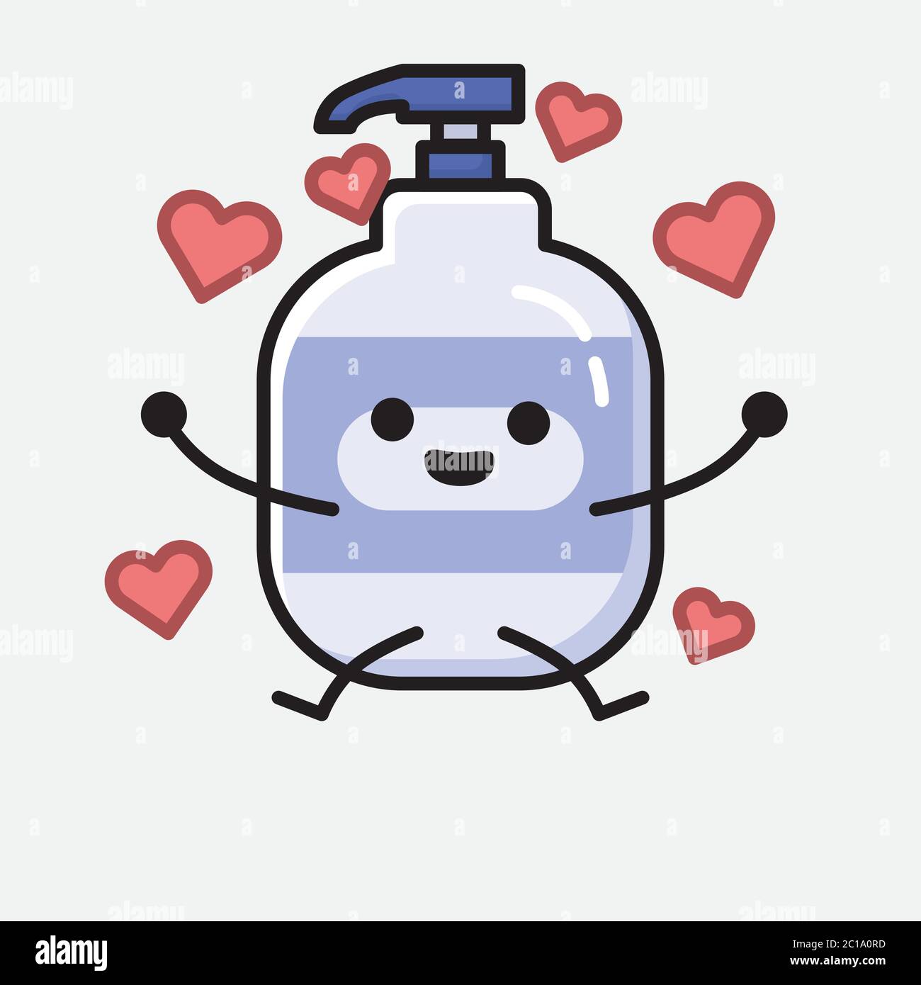 An illustration of Cute Hand Sanitizer Mascot Vector Character in Flat ...