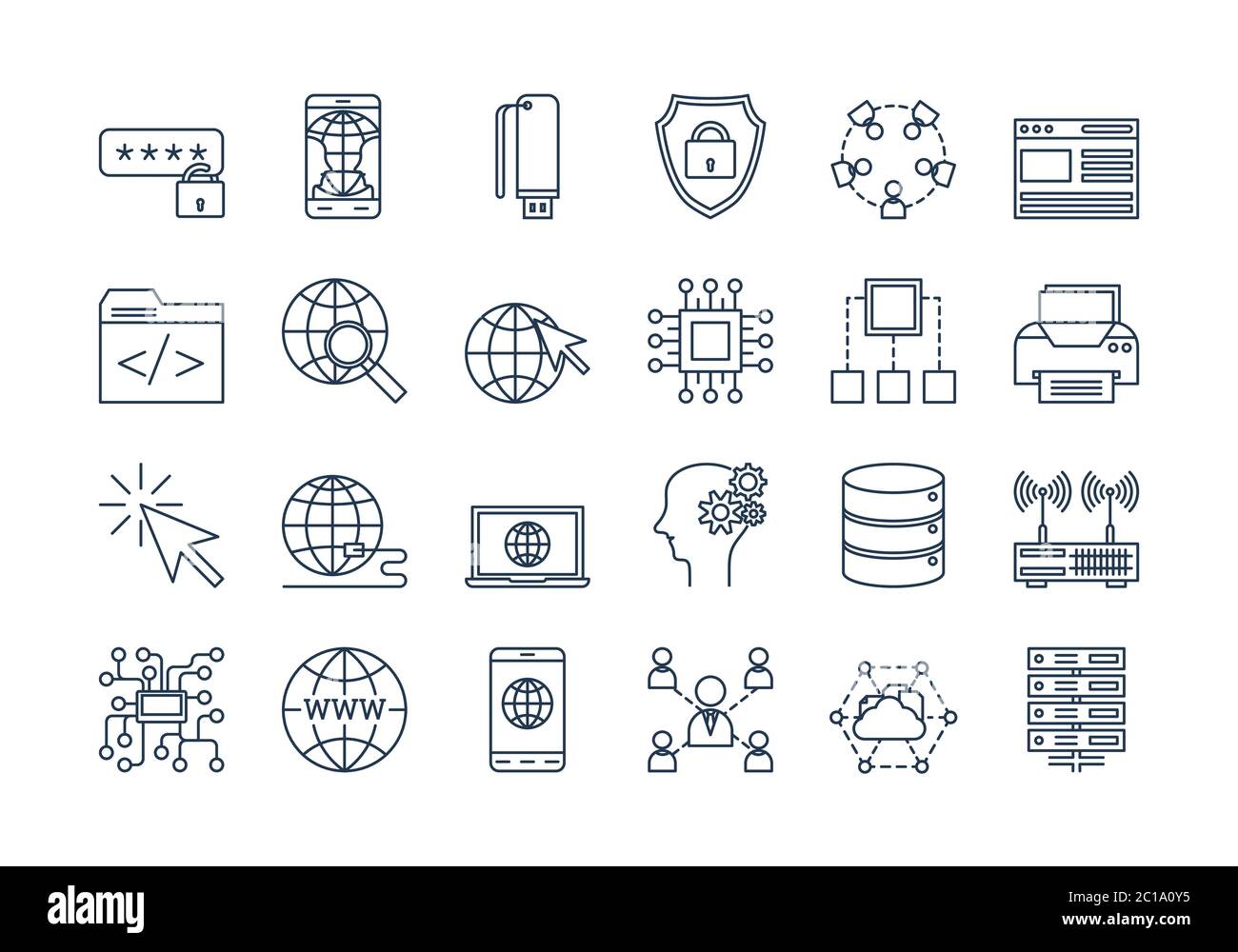 03 Outline INTERNET icons set Stock Vector Image & Art - Alamy