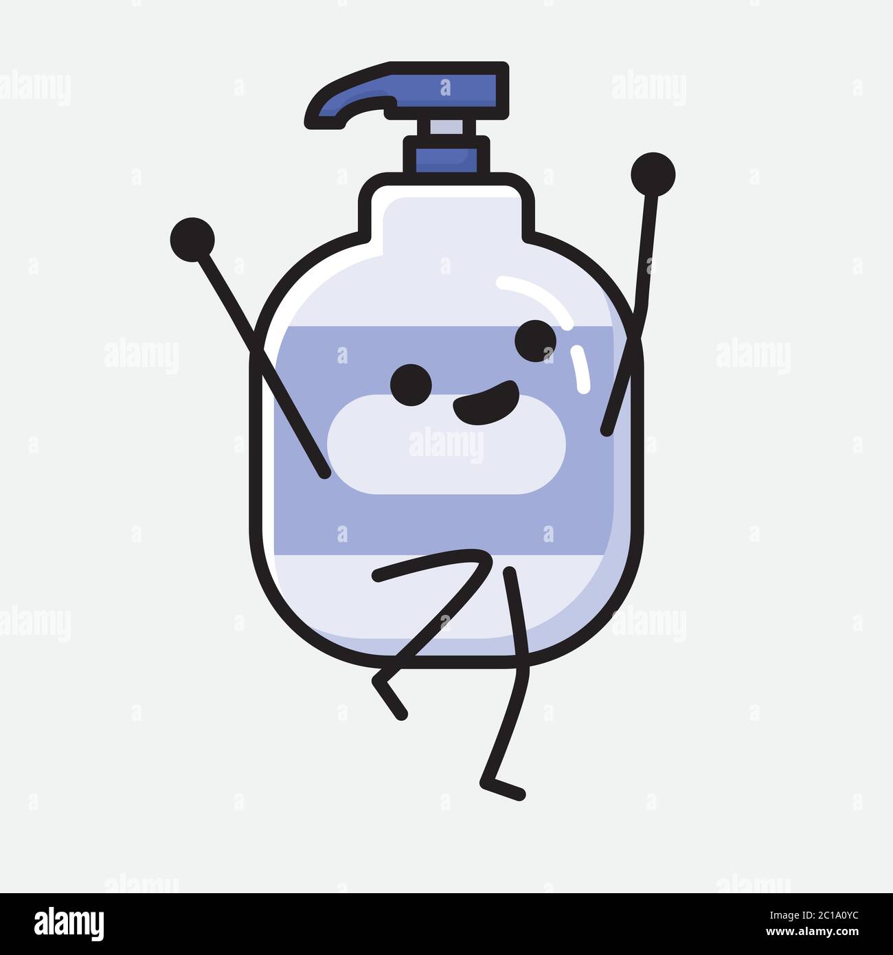 An illustration of Cute Hand Sanitizer Mascot Vector Character in Flat ...