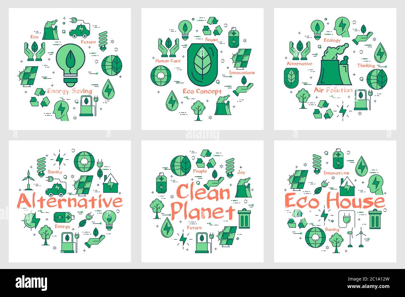 Clean concept flat icons Stock Vector Images - Alamy