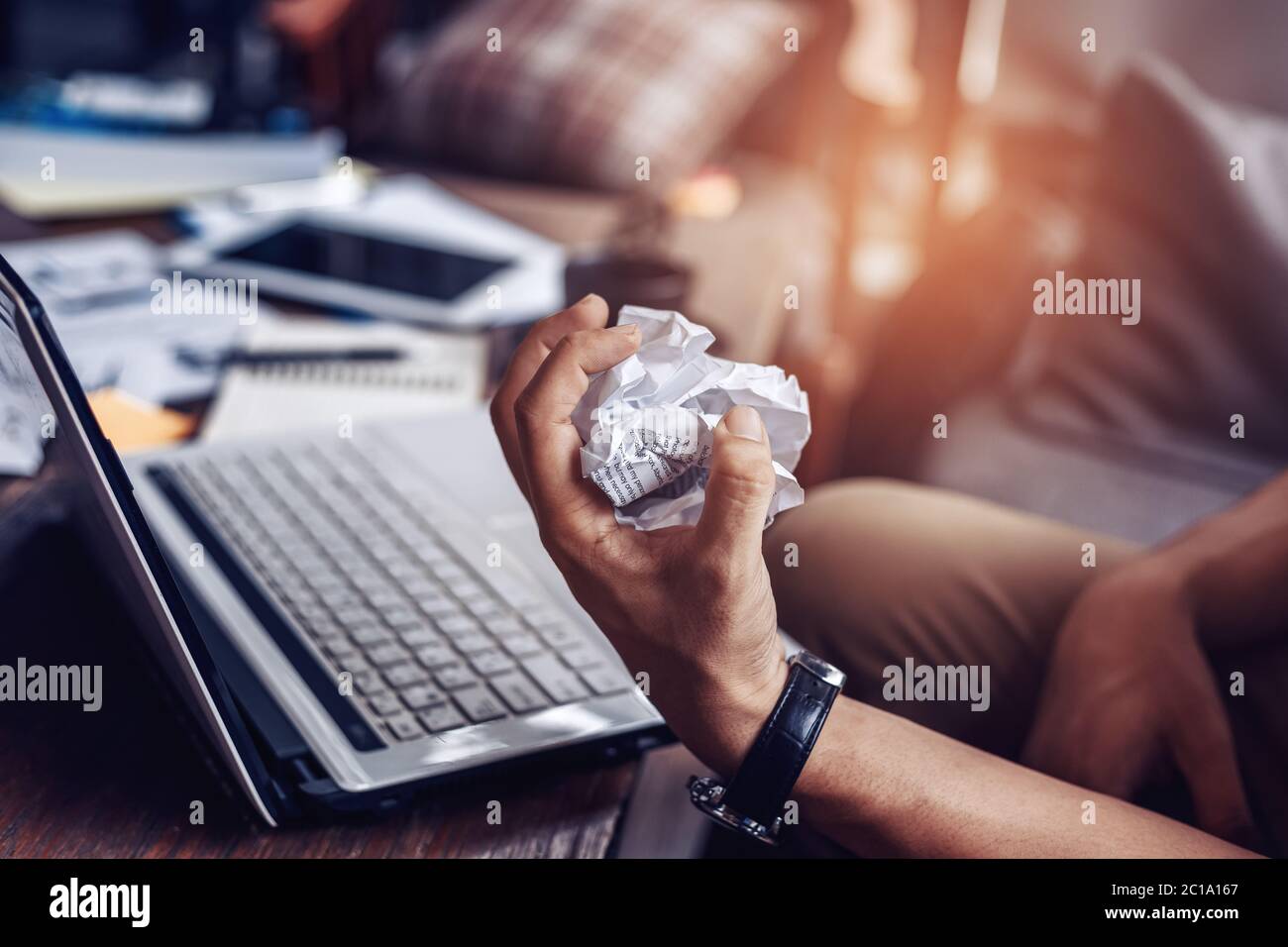 Businessman hands rip paper. Bad working unsuccessful, no idea, fail ...