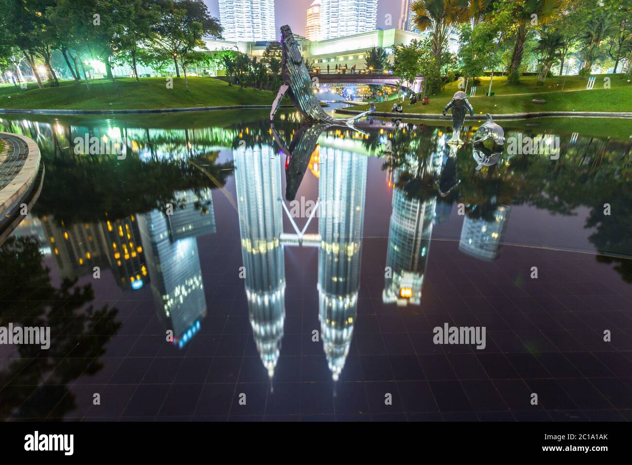 modern buildings in modern city at night Stock Photo - Alamy