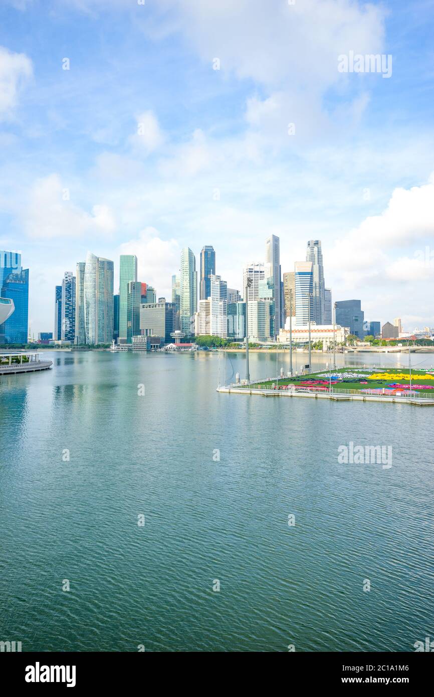 modern buildings near water in modern city Stock Photo - Alamy