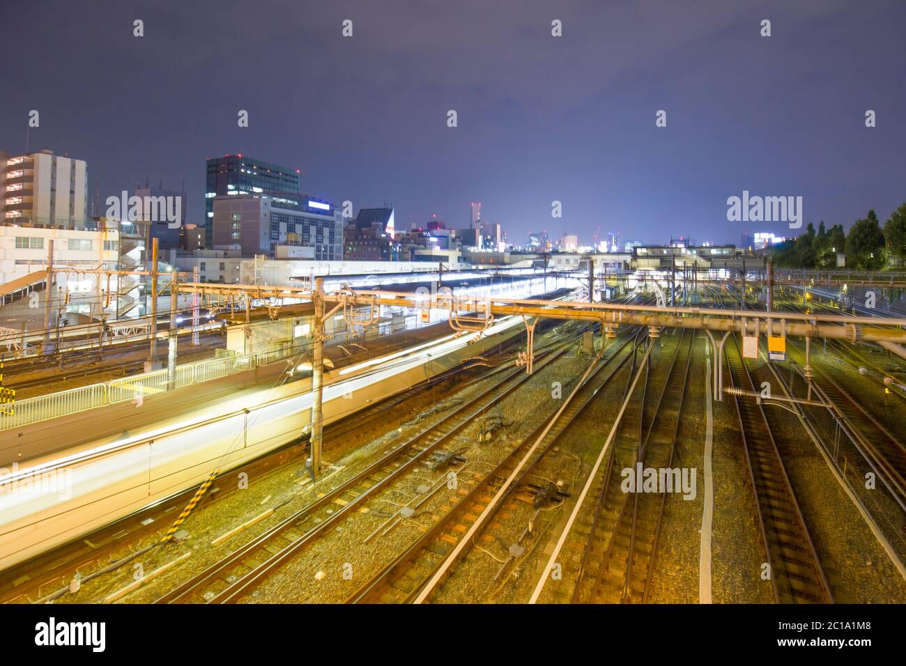 aerial view of railway station Stock Photo - Alamy