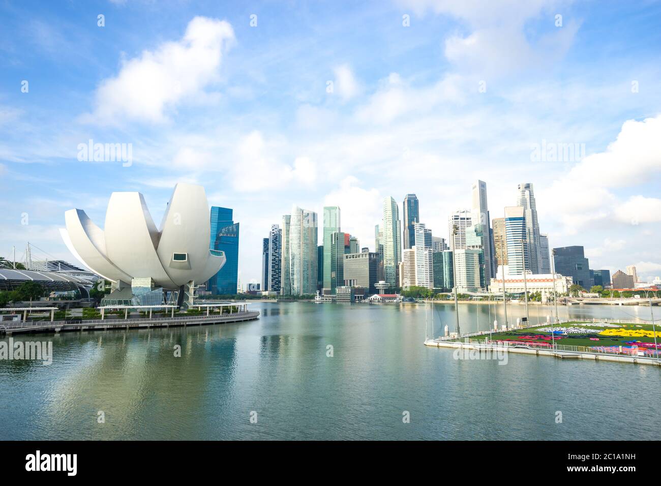 modern buildings near water in modern city Stock Photo - Alamy