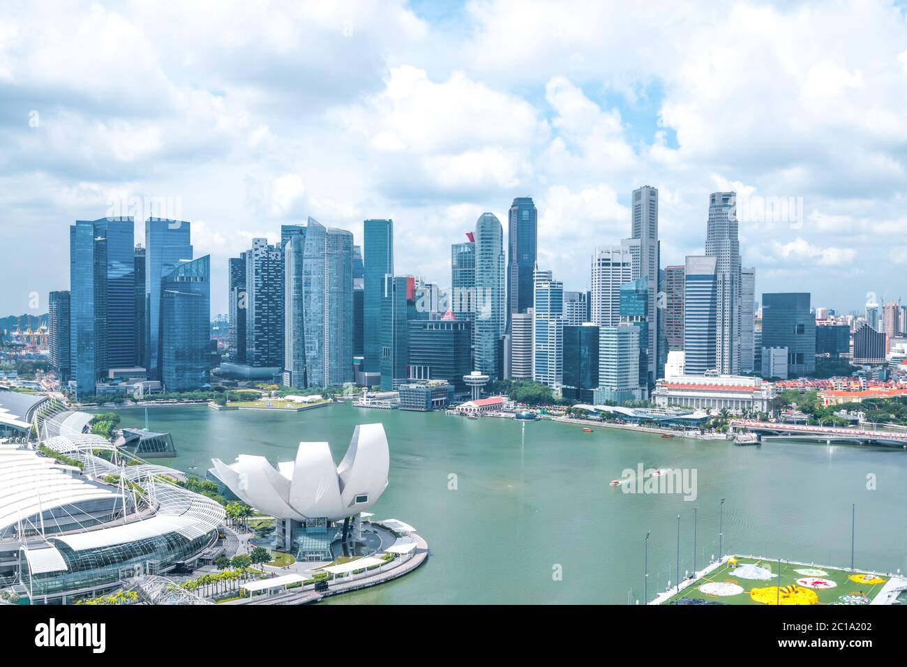 modern buildings near water in modern city Stock Photo - Alamy