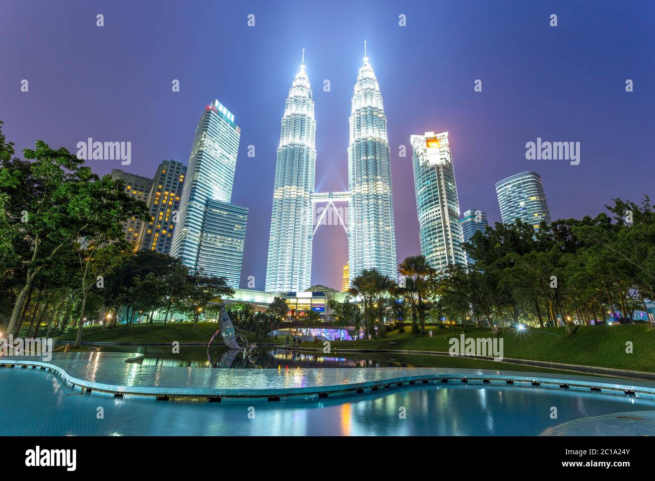 modern buildings in modern city at night Stock Photo - Alamy