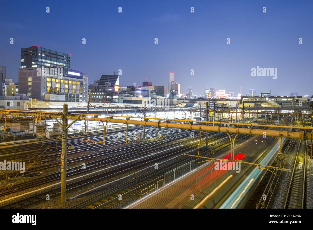 aerial view of railway station Stock Photo - Alamy