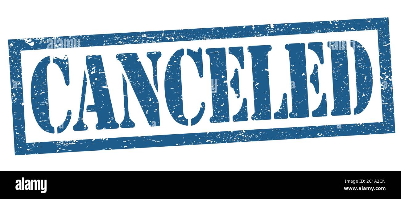 CANCELED blue grungy stamp Stock Photo - Alamy
