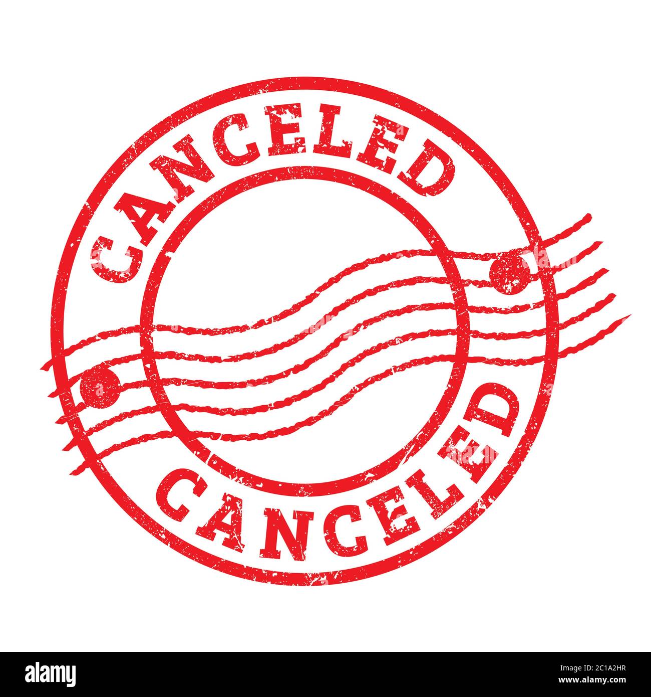 CANCELED red round grungy stamp Stock Photo - Alamy