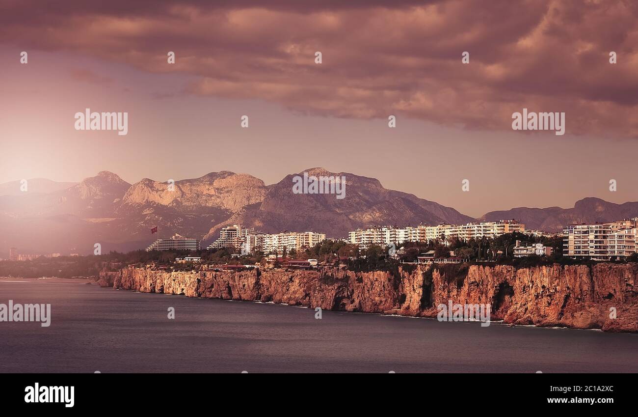 Sea shore and coastal cliffs in Antalya Stock Photo - Alamy