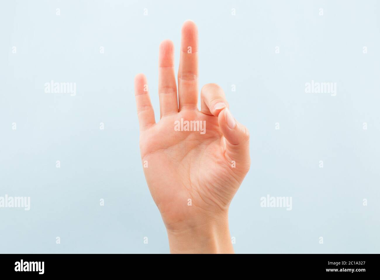 Hand sign language alphabet f hi-res stock photography and images - Alamy