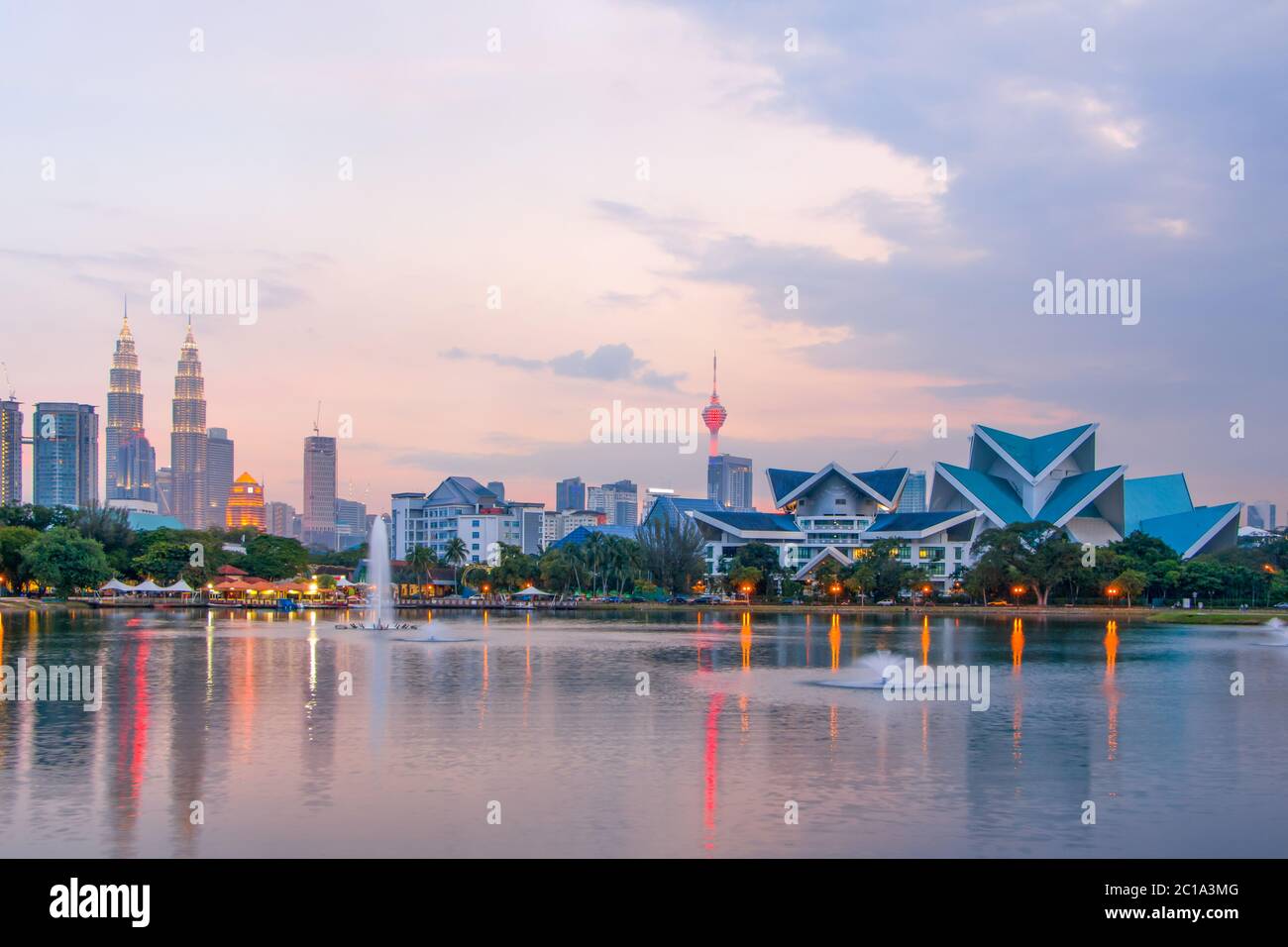 modern buildings near water in modern city Stock Photo - Alamy