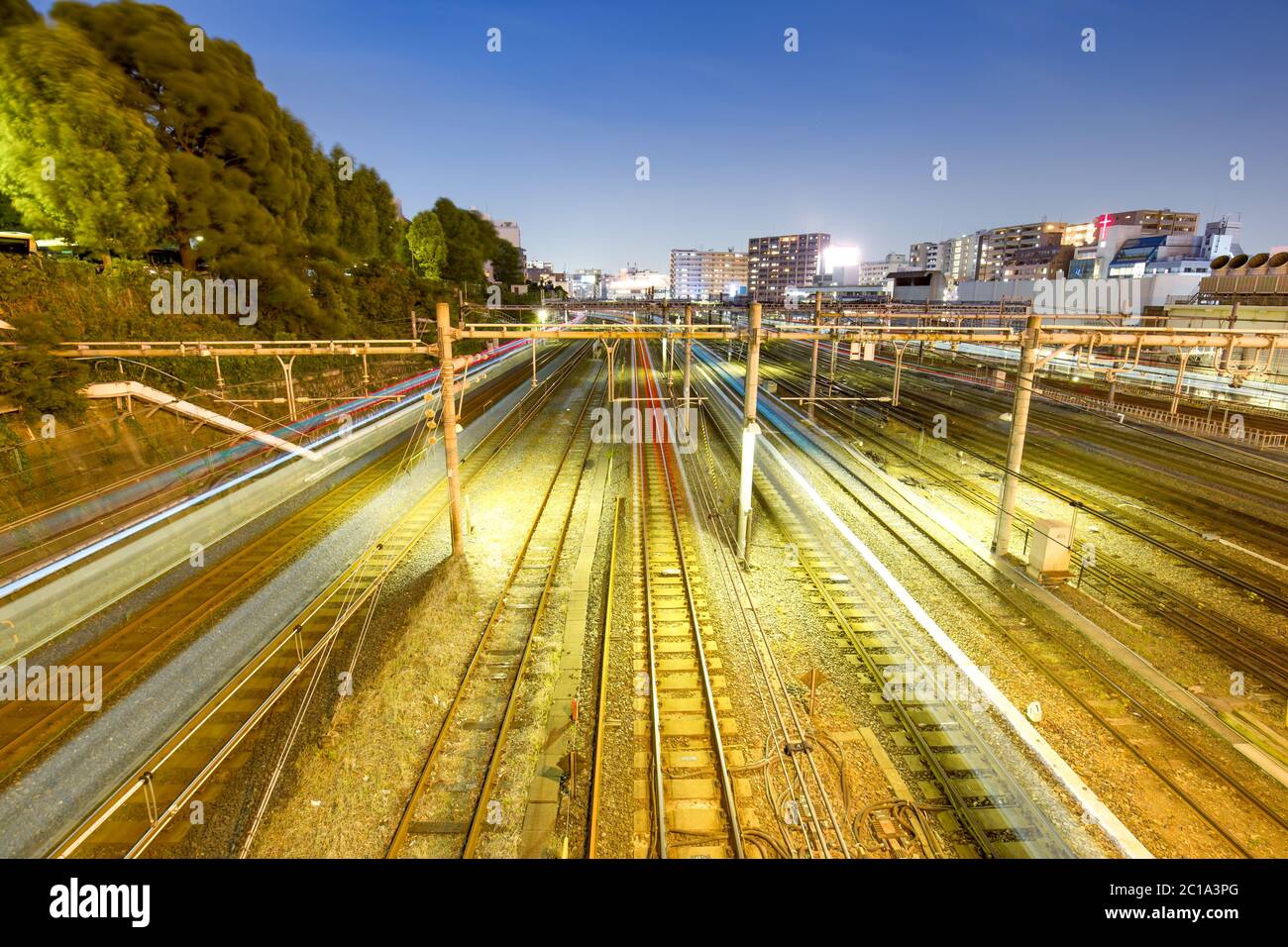 aerial view of railway station Stock Photo - Alamy