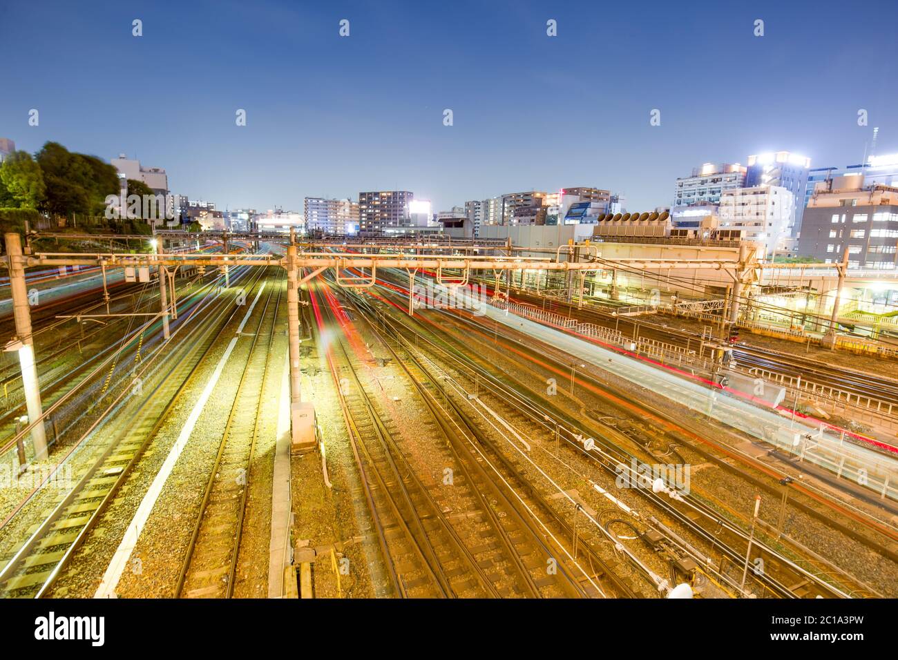 aerial view of railway station Stock Photo - Alamy