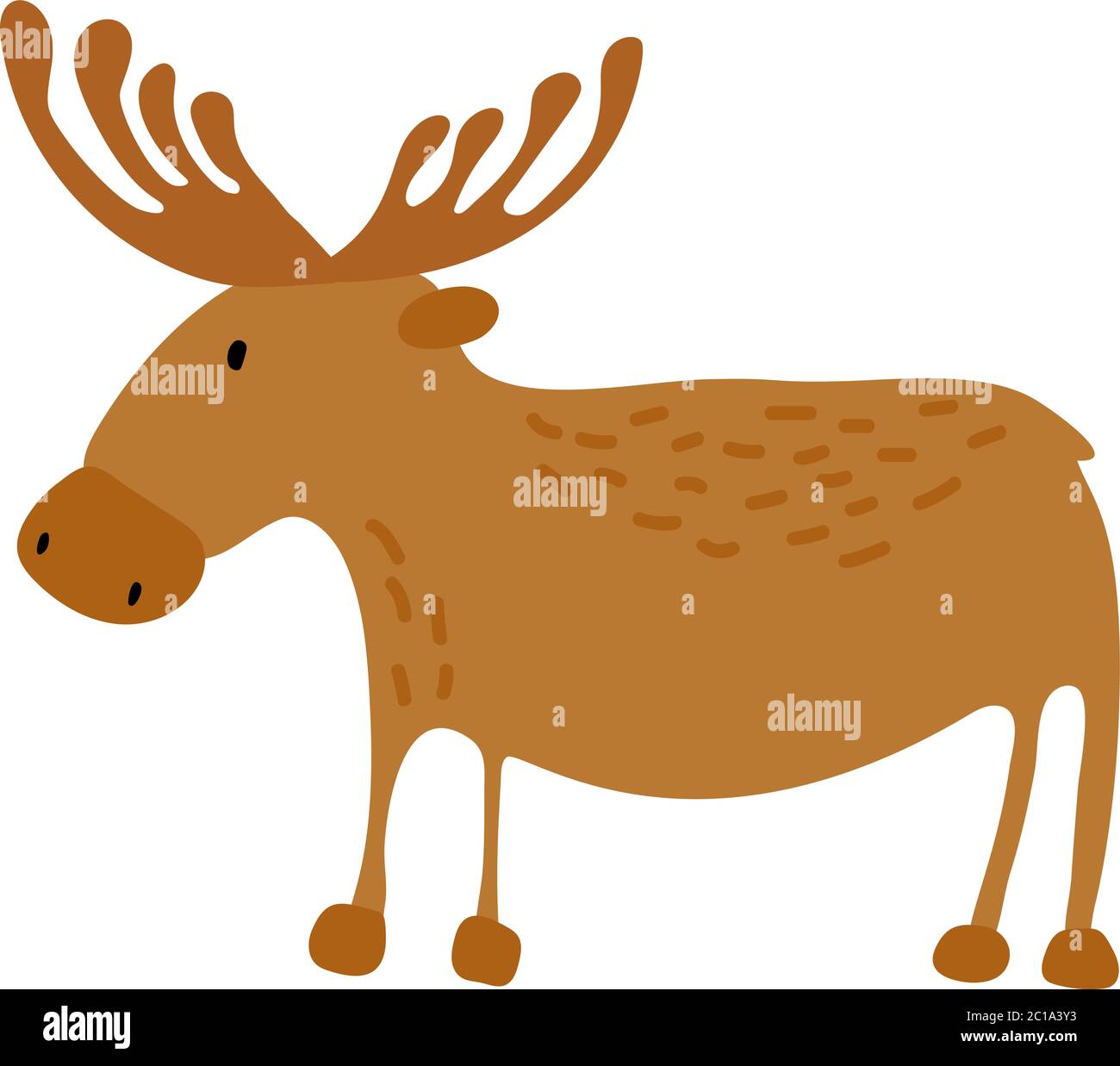 Cute elk vector scandinavian illustration. Flat design Stock Vector ...