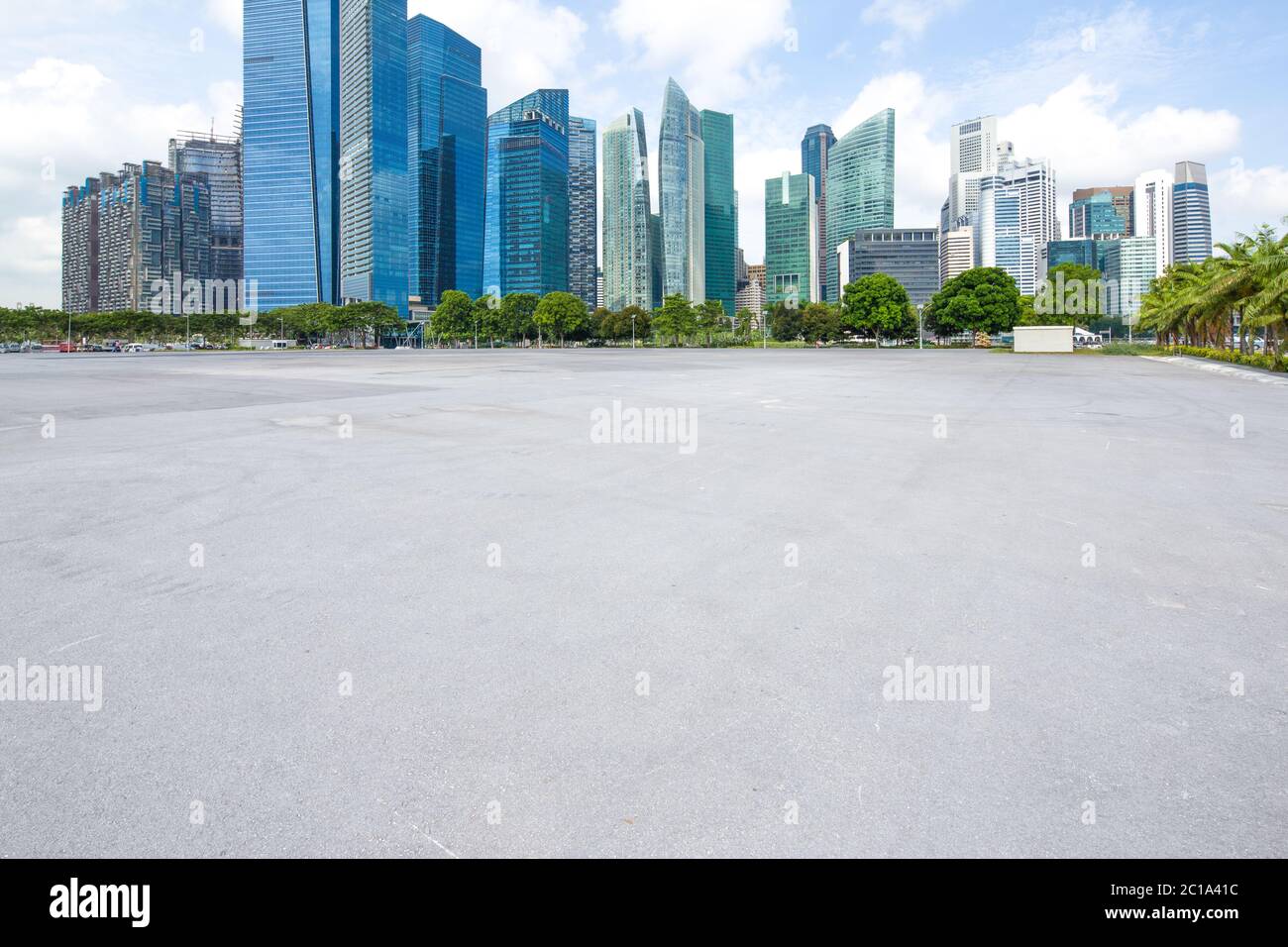 empty sidewalk and modern buildings in modern city Stock Photo - Alamy