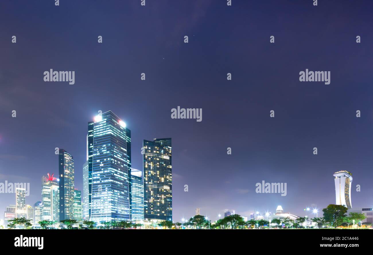 modern buildings in modern city at night Stock Photo - Alamy