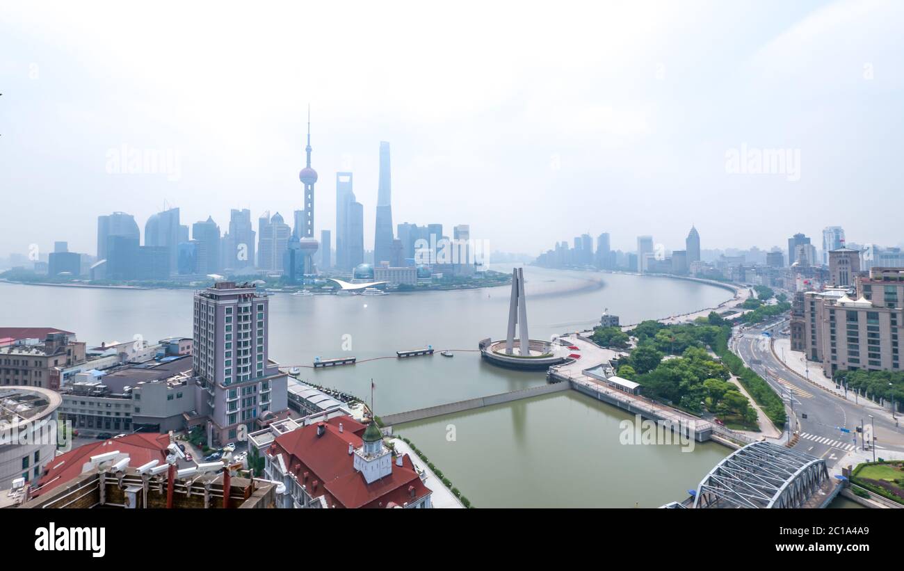 modern buildings near water in modern city Stock Photo - Alamy